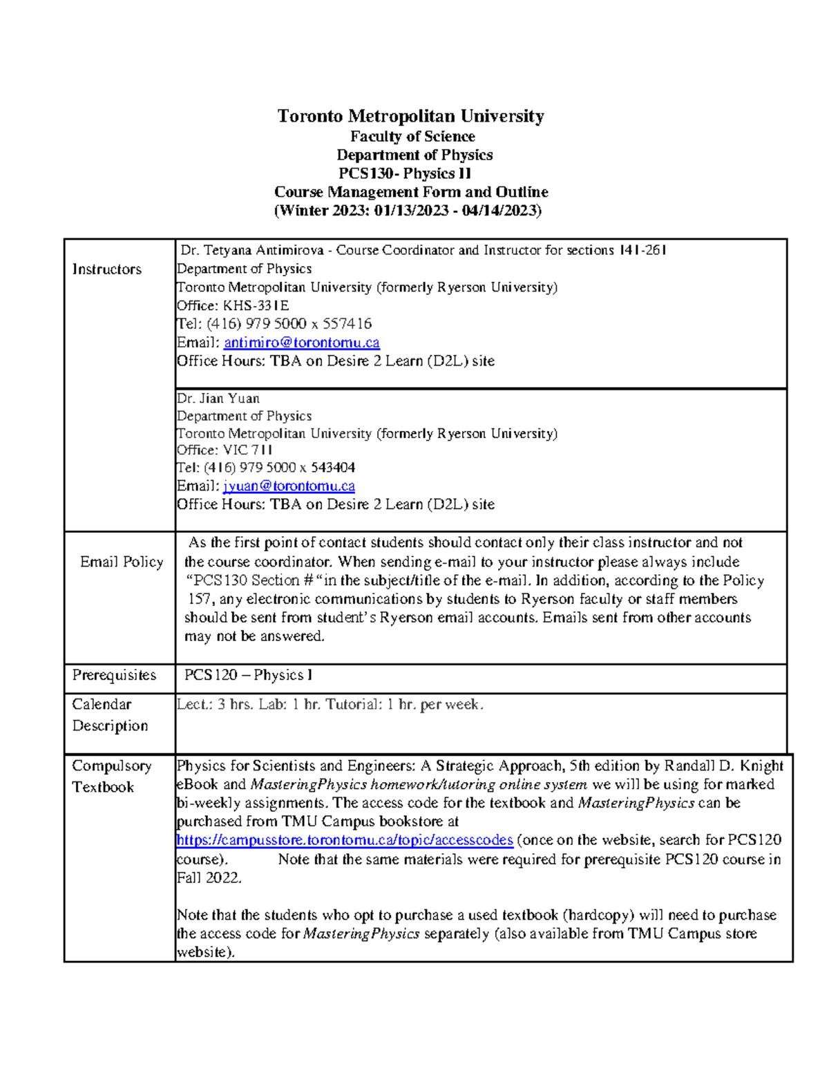 PCS130 W20223 CMF and Outline Jan 11 2023 finalized - Toronto ...