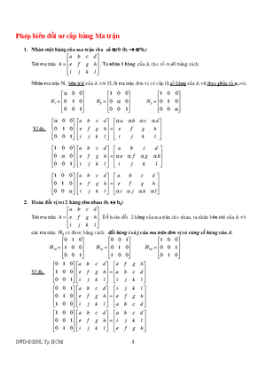 Bien Doi So Cap Matran - Biến đối Sơ cấp Matrix - Phép biến đổi sơ cấp ...