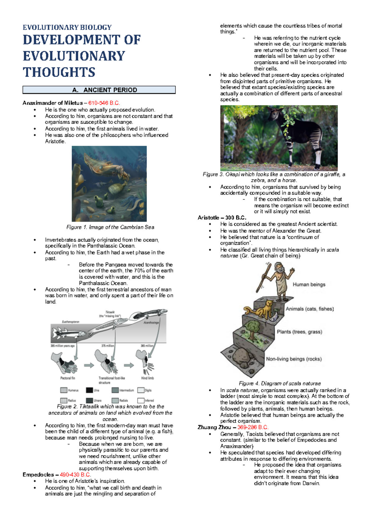 LEC 2 - Development OF Evolutionary Thoughts - EVOLUTIONARY BIOLOGY ...