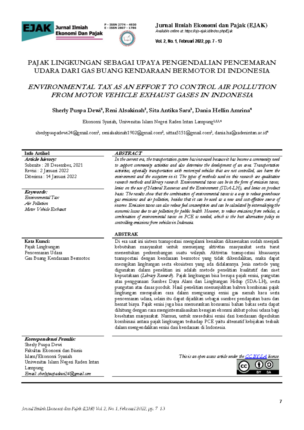 133 - tes 123 - Available online at: ojs-ejak/index.php/Ejak Vol. 2 ...