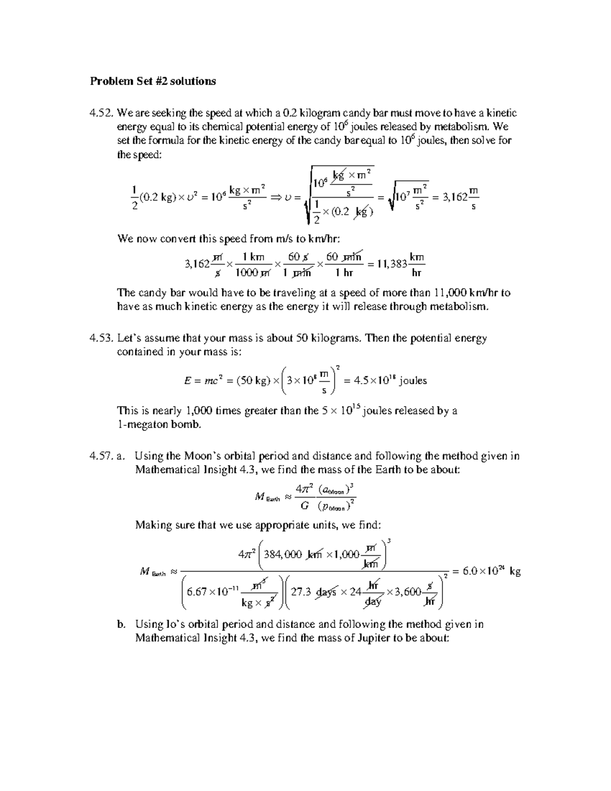 Problem Set 2 solutions - Problem Set #2 solutions 4. We are seeking ...