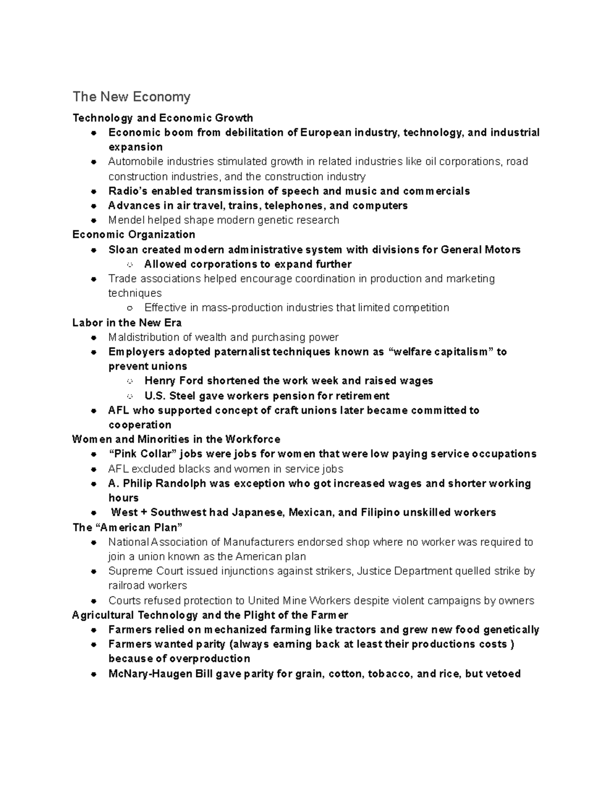 Apush Chapter 22 Notes - The New Economy Technology and Economic Growth ...