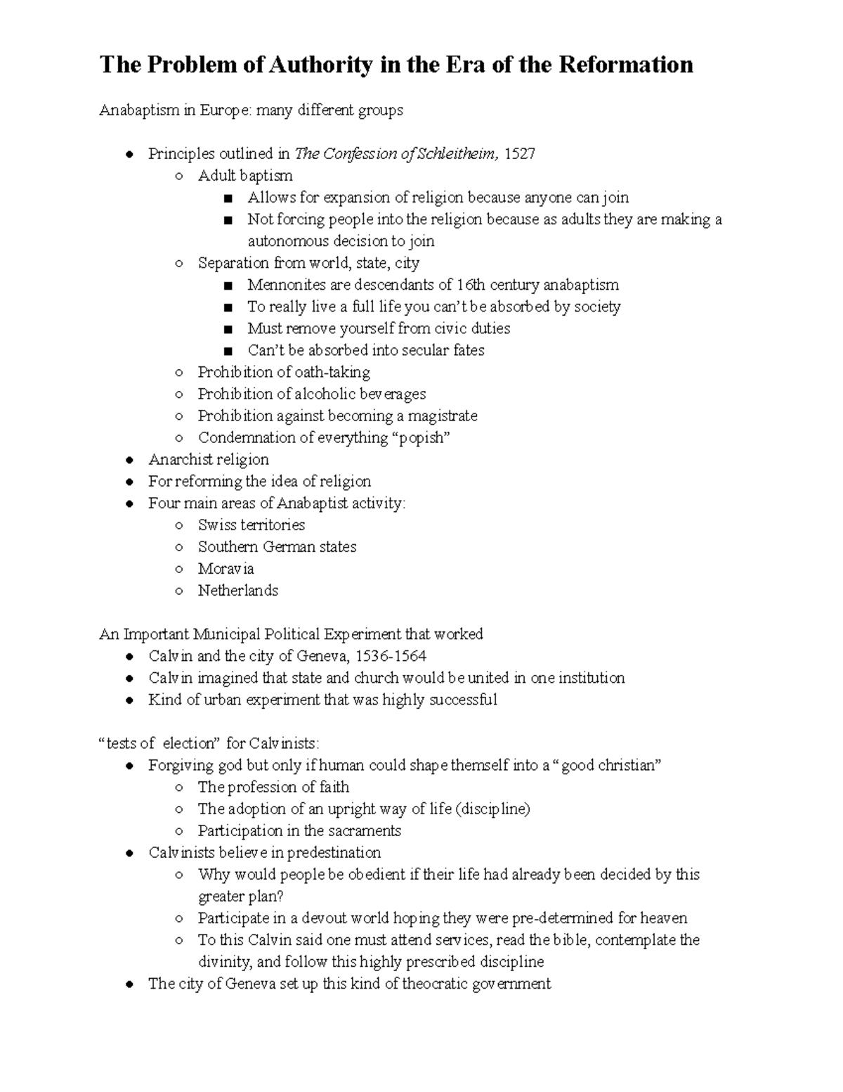 Intro to European History 1500-1789 Lecture 10/7/21 - The Problem of ...