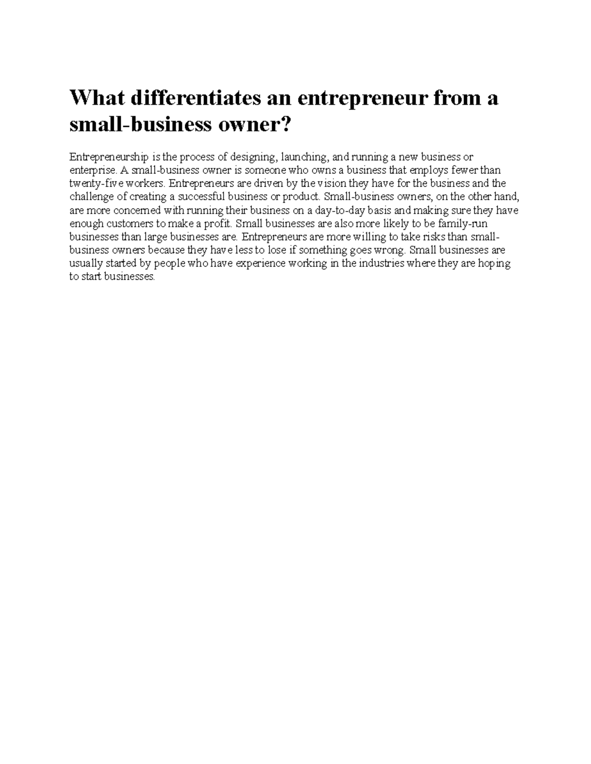 Discussion 5Leadership Part 2 - What differentiates an entrepreneur ...