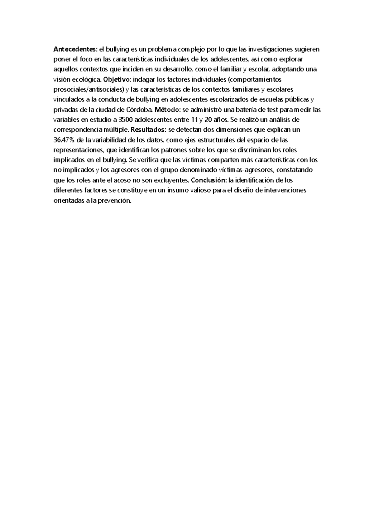 Argentina - rtyuio - Antecedentes: el bullying es un problema complejo ...