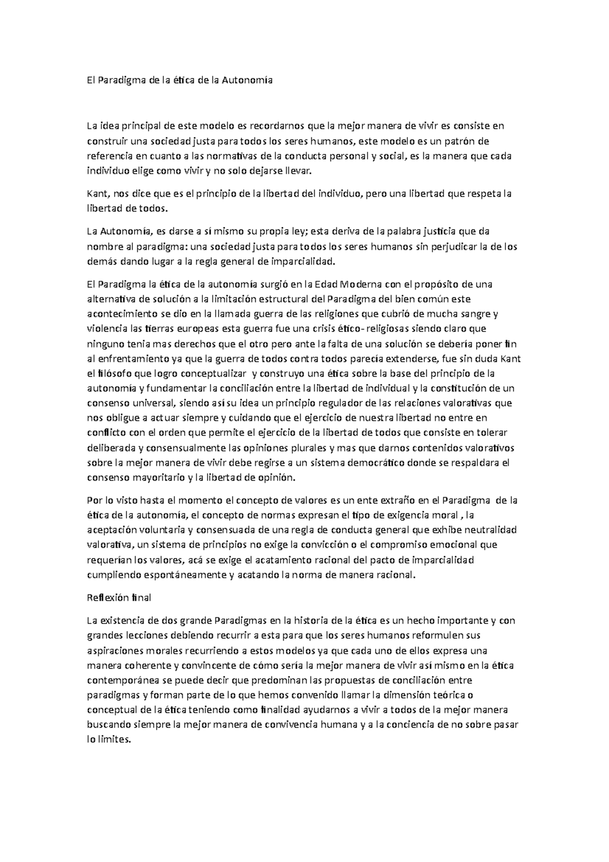 El Paradigma de la ética de la Autonomía pag. 15-20 - El Paradigma de ...