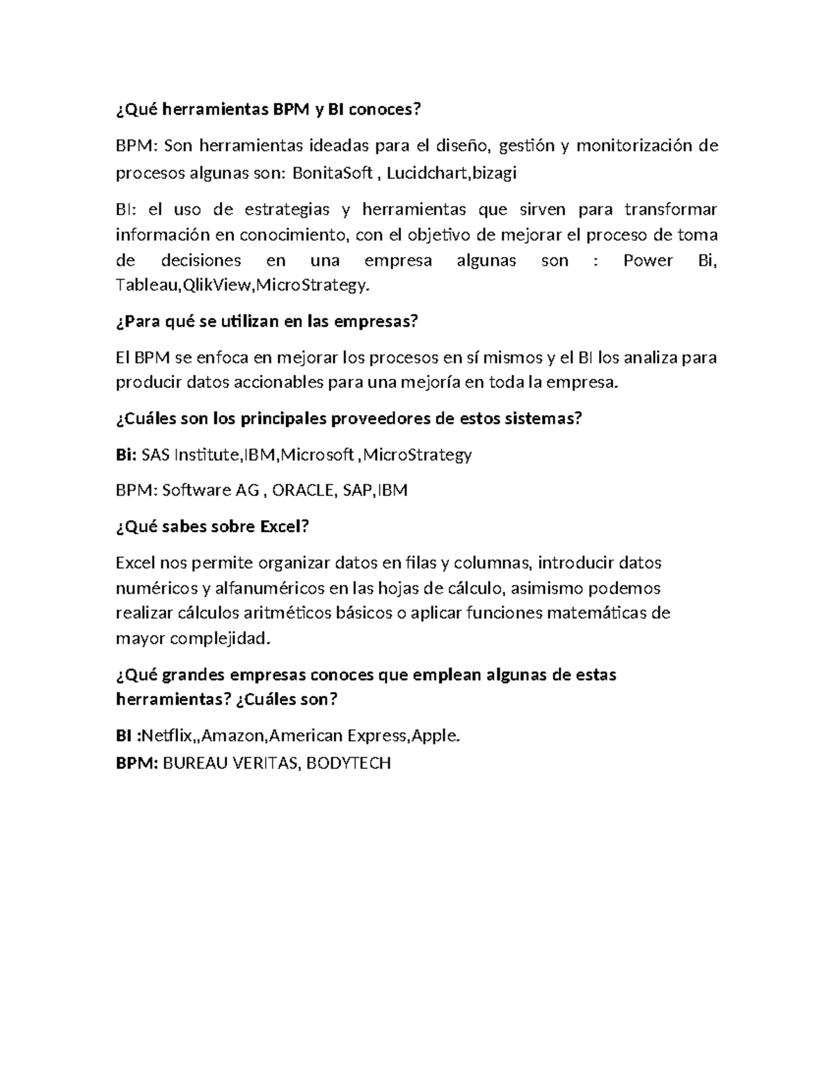 Qué herramientas BPM y BI conoces - ¿Qué herramientas BPM y BI conoces ...