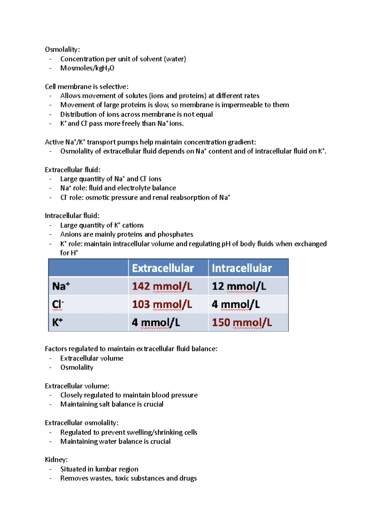 Osmolality - Osmolality: - Concentration per unit of solvent (water ...