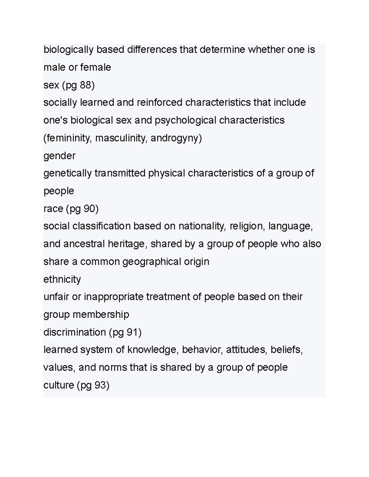 Communication 3 - Lecture notes 1-10 - biologically based differences ...