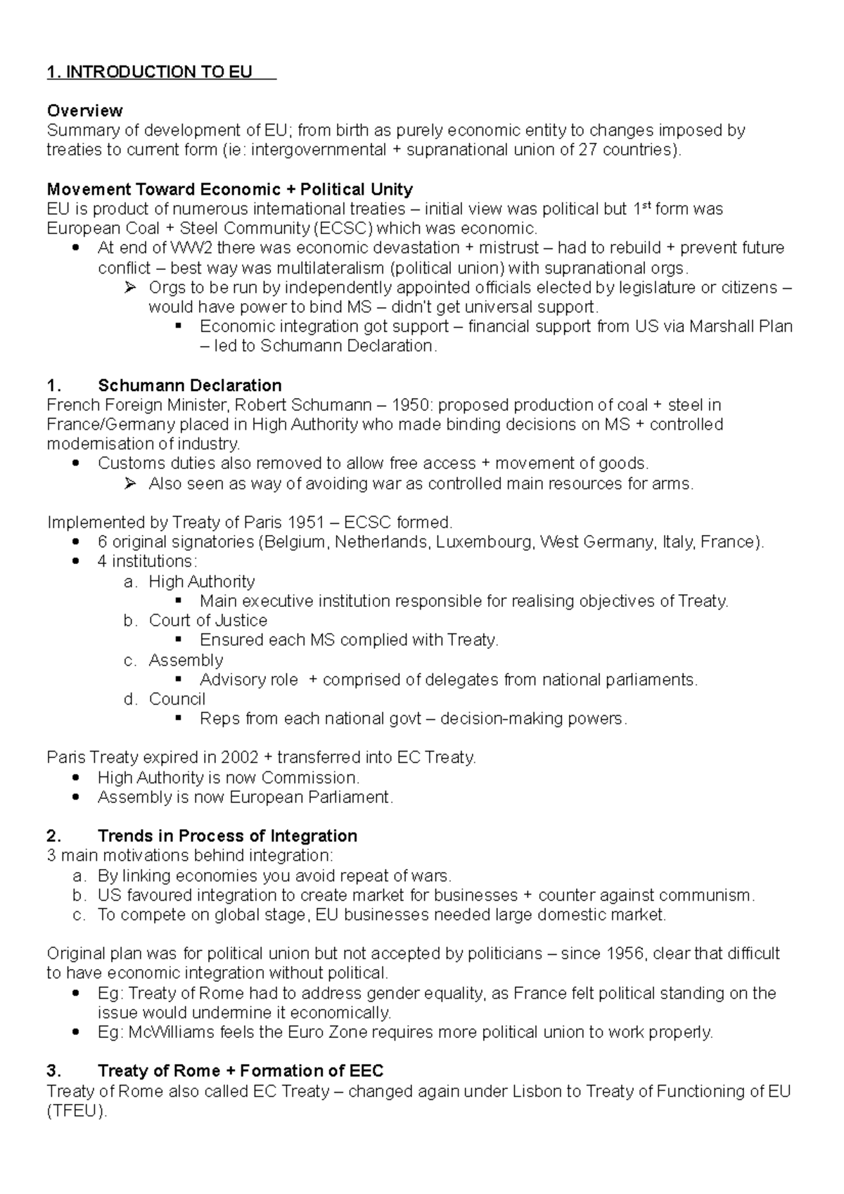 1 Introduction - Intro - 1. INTRODUCTION TO EU Overview Summary of ...