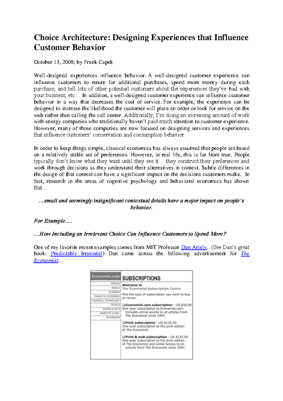 Choice Architecture Reading 1ped - Choice Architecture: Designing ...