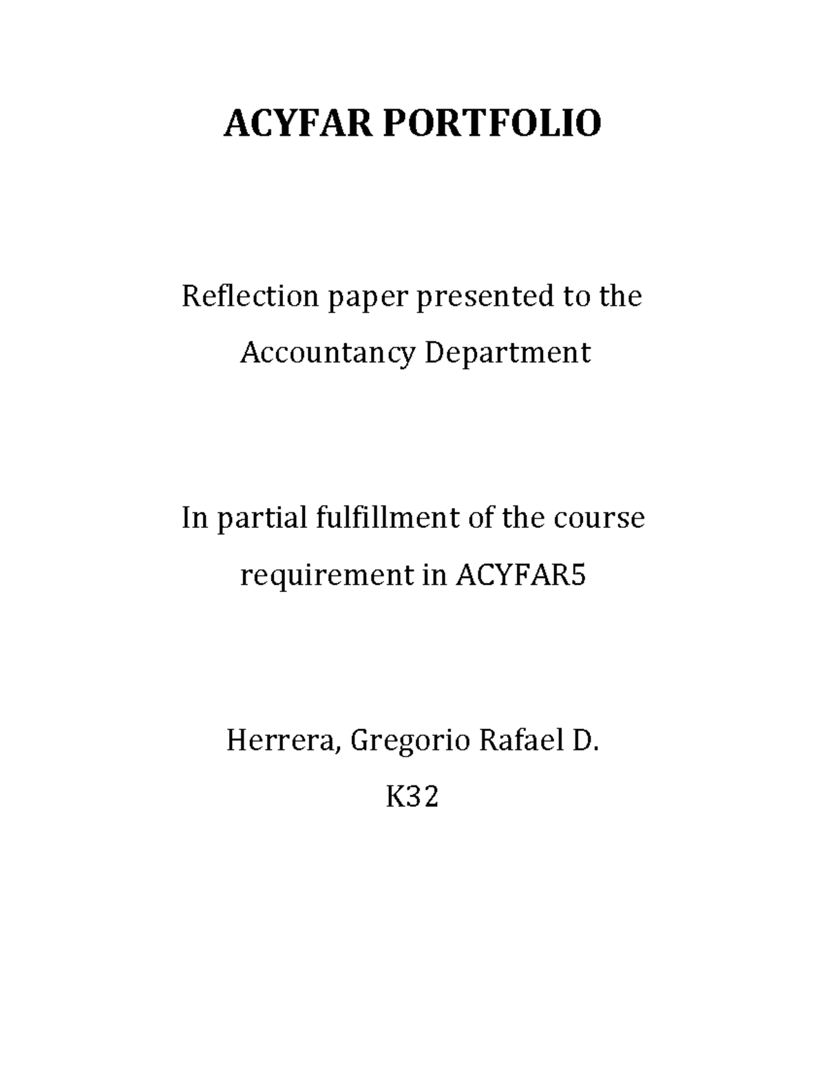 Herrera Acyfar 5 Critique Paper - ACYFAR PORTFOLIO Reflection paper ...