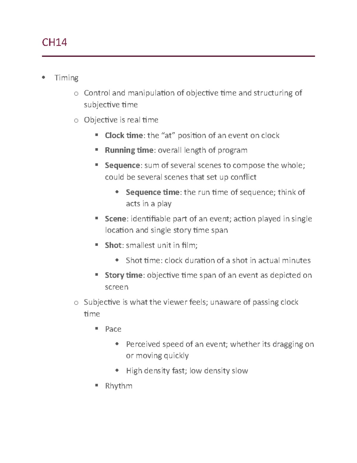 CH14 - Lecture notes 14 - CH Timing o Control and manipulation of ...