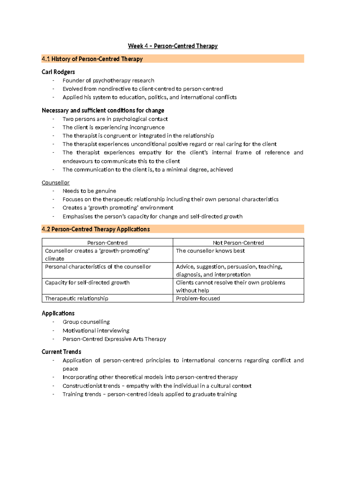 Person-Centred Therapy Notes - Week 4 – Person-Centred Therapy 4 ...