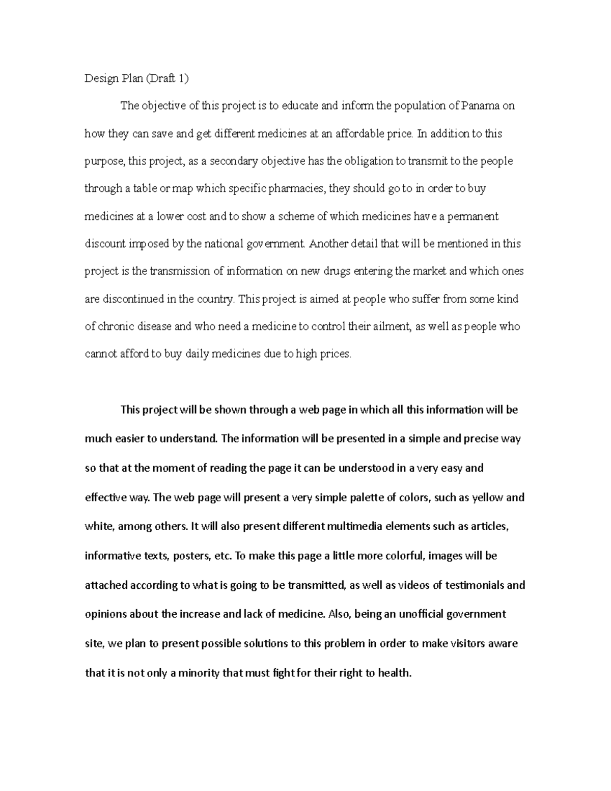 Design Plan (Draft 1) Wilfredo Perez - Design Plan (Draft 1) The ...