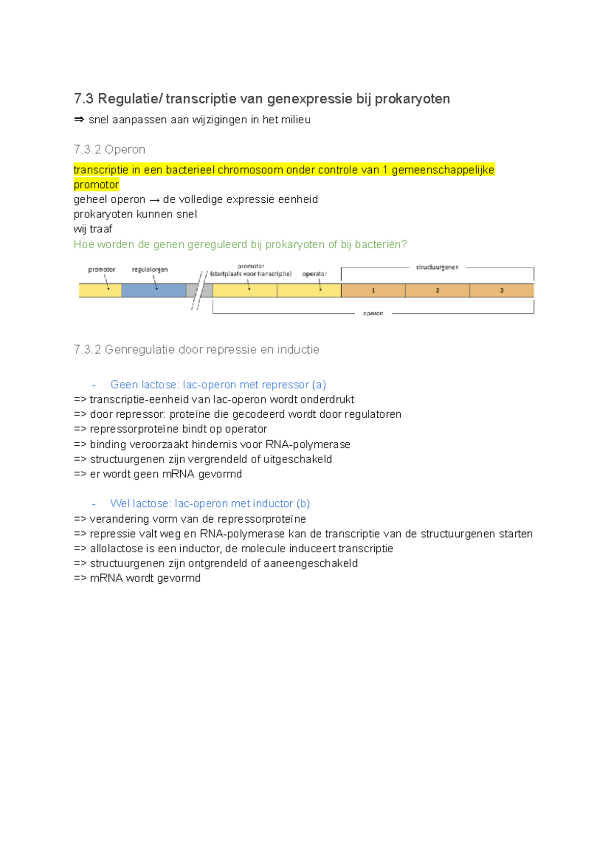 Bio genregulatie - 7 Regulatie/ transcriptie van genexpressie bij ...