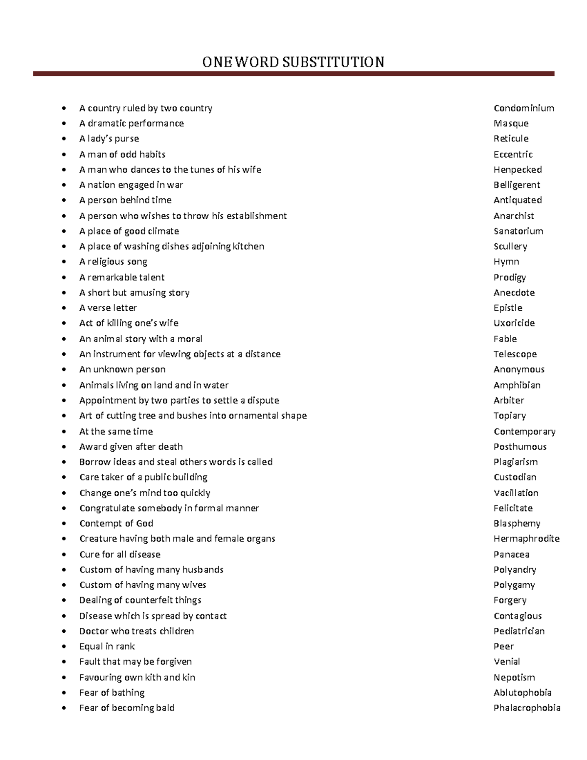 Ssc ows - English vocabulary useful for all competitive exams - ONE ...