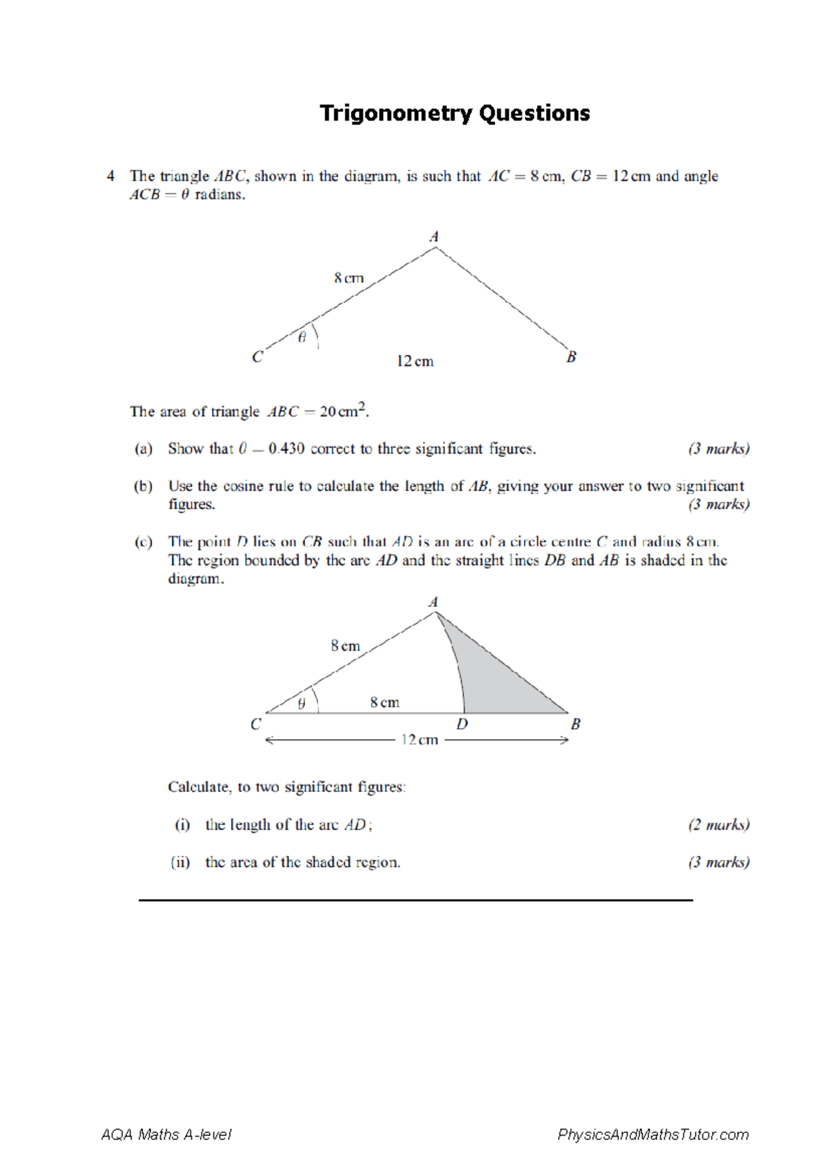 Trigonometry - ... - Trigonometry Questions Trigonometry Answers - Studocu
