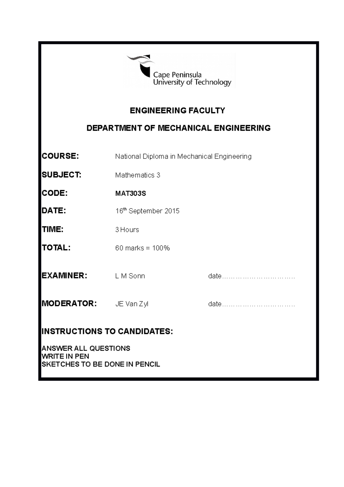 Mid Term Sem 2 2015 - Student - ENGINEERING FACULTY DEPARTMENT OF ...