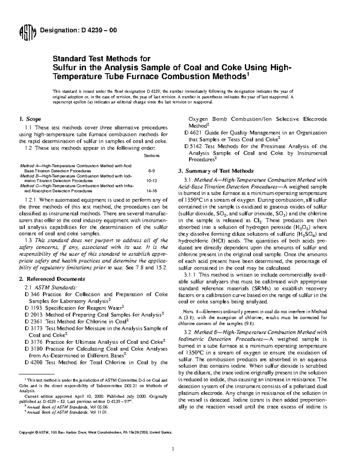 ASTM D 4239 azufre - NORMATIVIDAD - Designation: D 4239 – 00 Standard ...