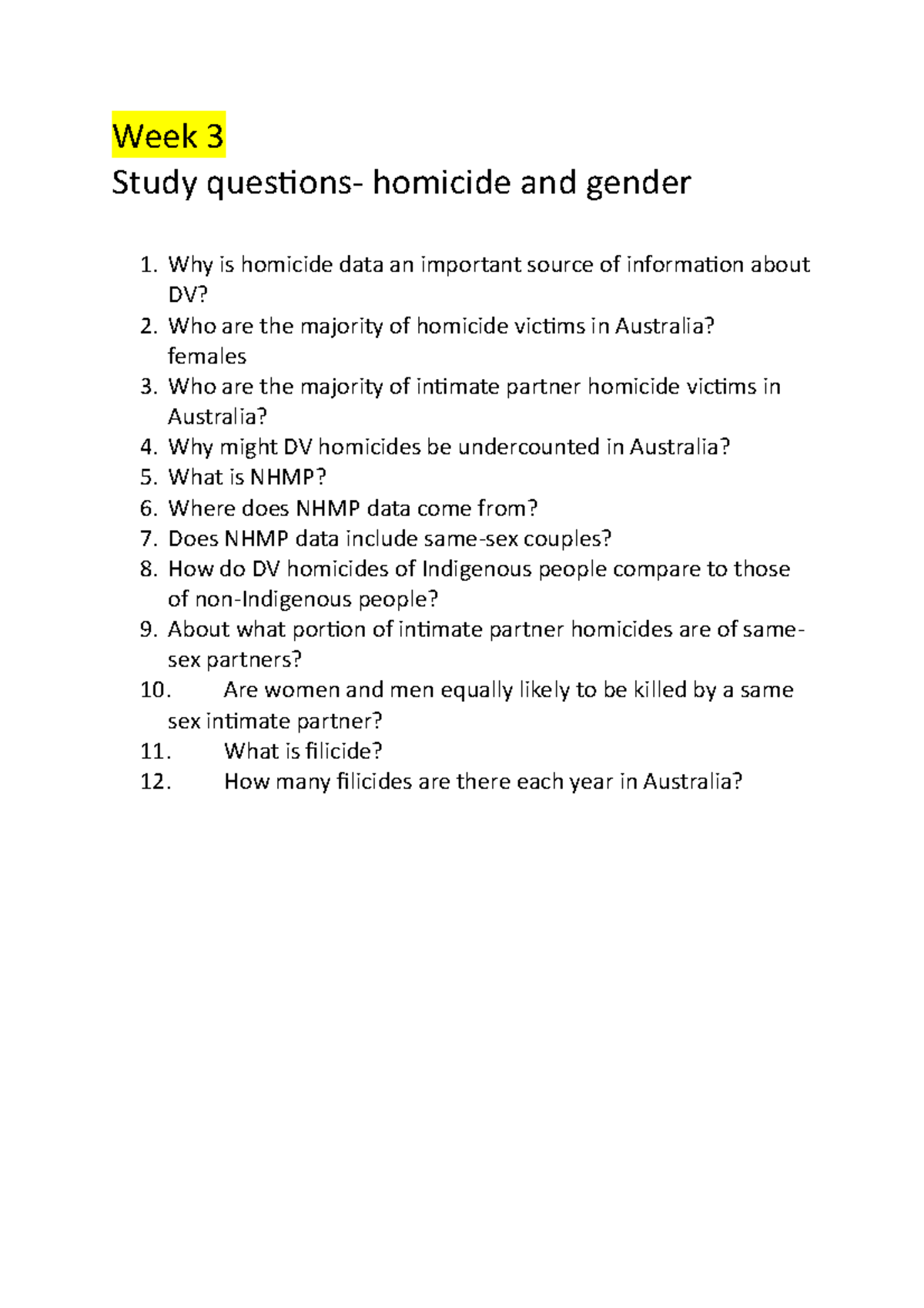 Week 3 - Assignment/exams/lecture notes/book/ course book/pdf/summary ...