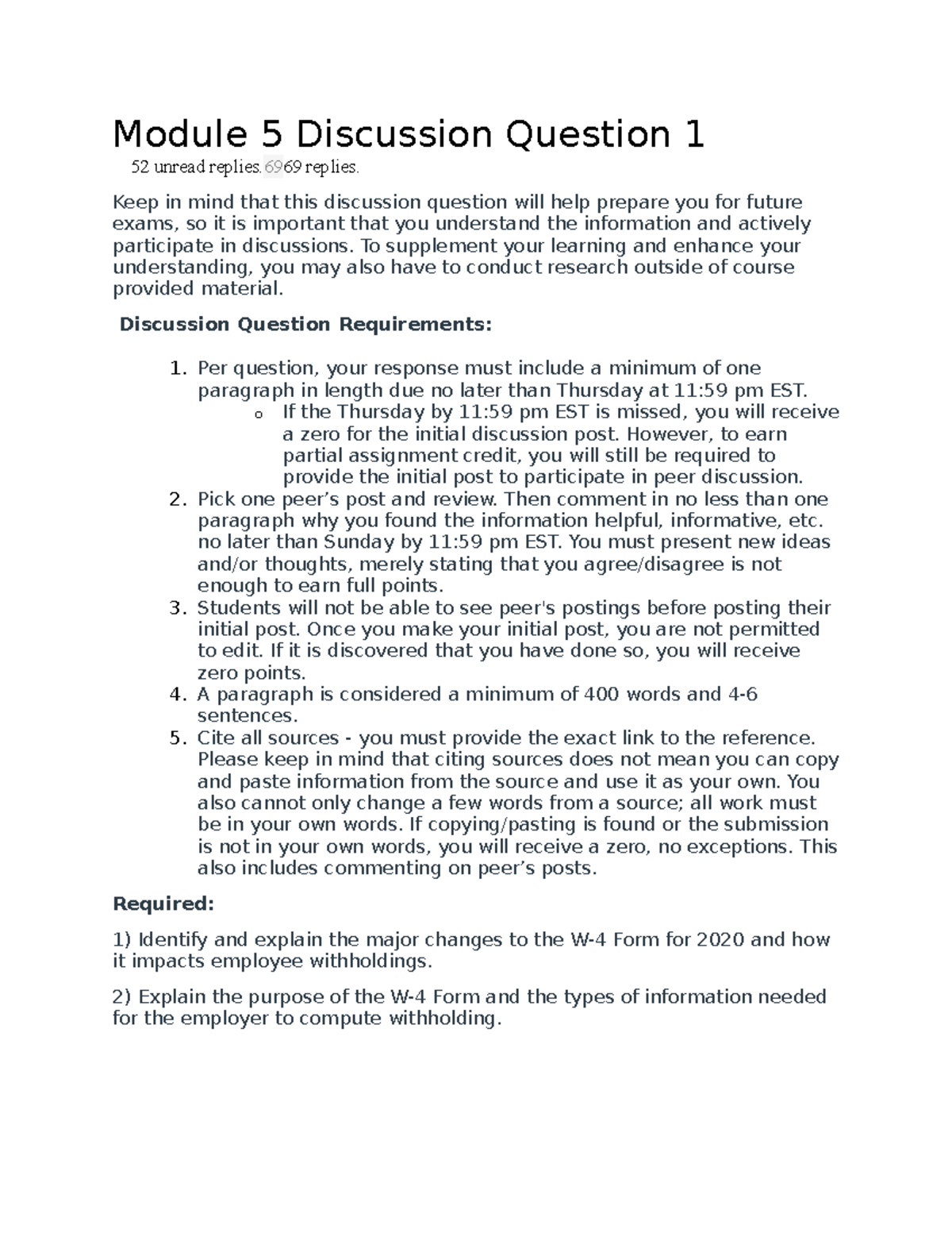 ACC 125 Module 5 Discussion Question 1 - Module 5 Discussion Question 1 ...