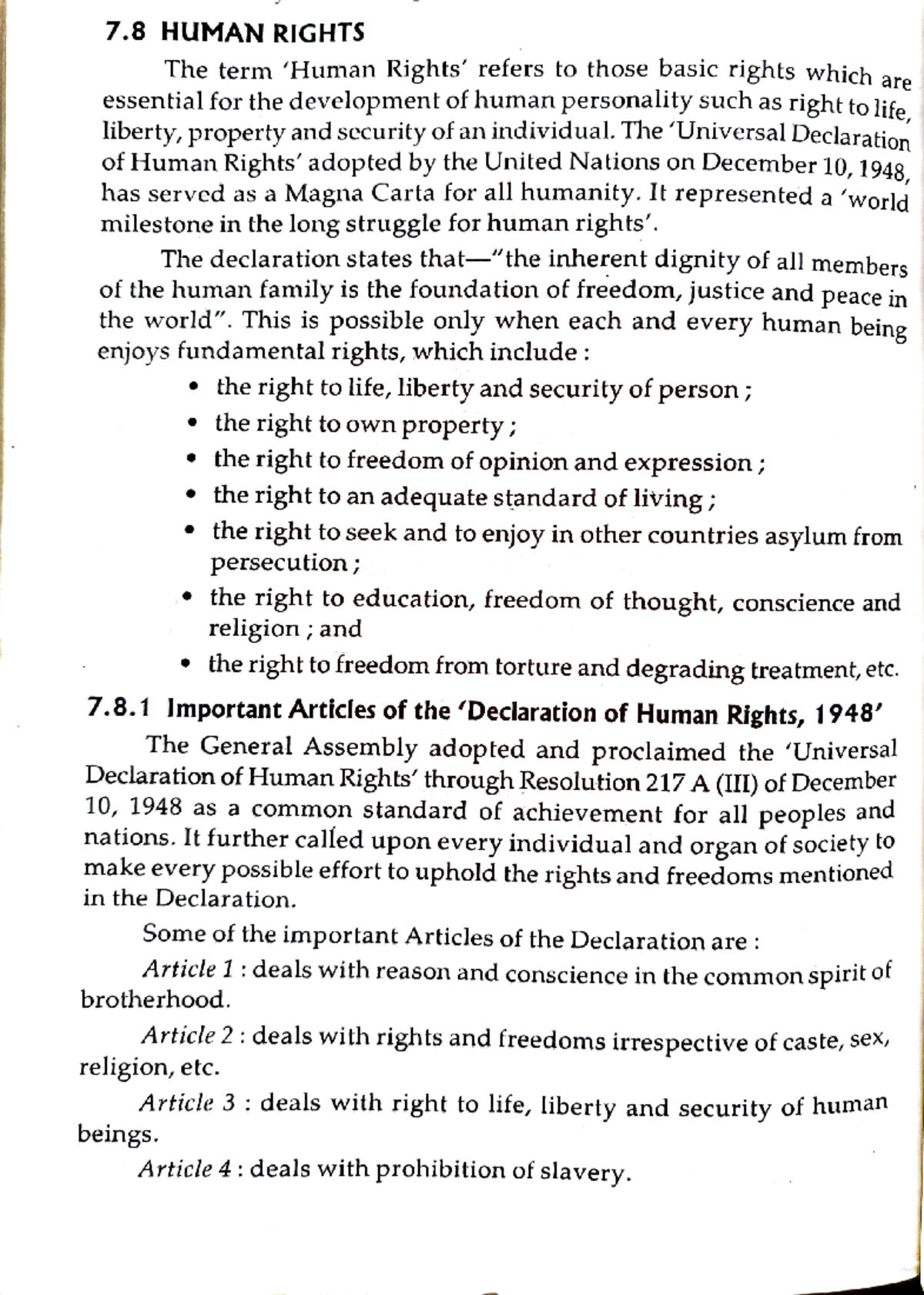 Human Rights - 7 ####### The term Human Rights'refersto those basic ...