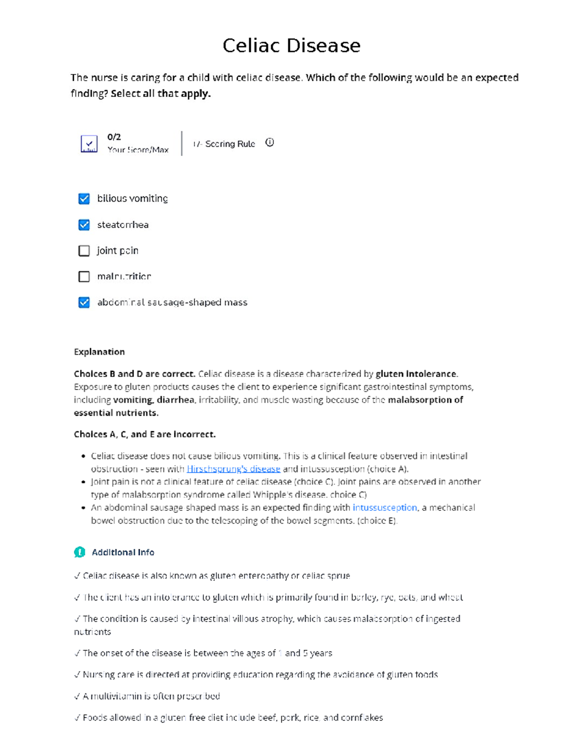 Celiac Disease - notes - NU 250 - Celiac Disease - Studocu