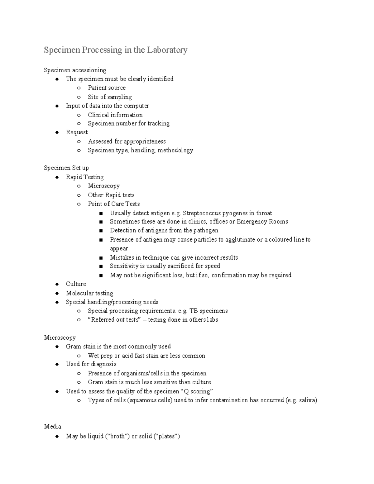 MICI 1100 3J Specimen processing - Specimen Processing in the ...