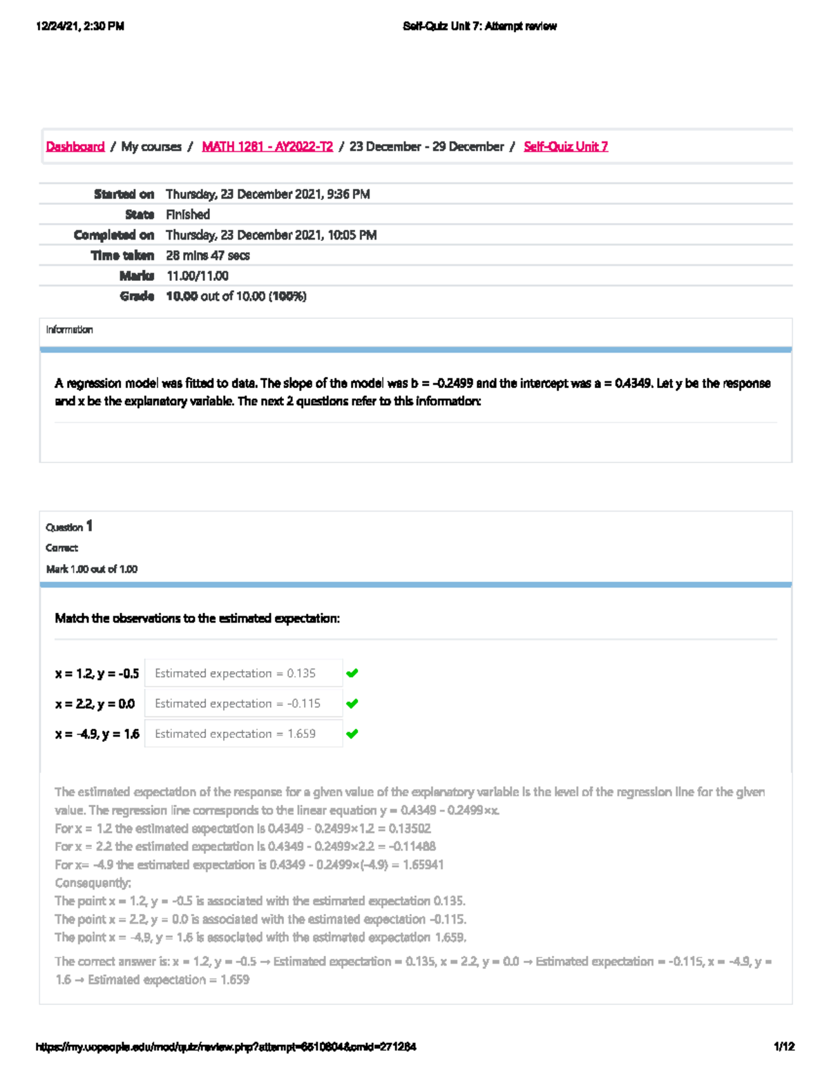 Math 1281 unit 7 self quiz This will help you breeze through the quiz ...