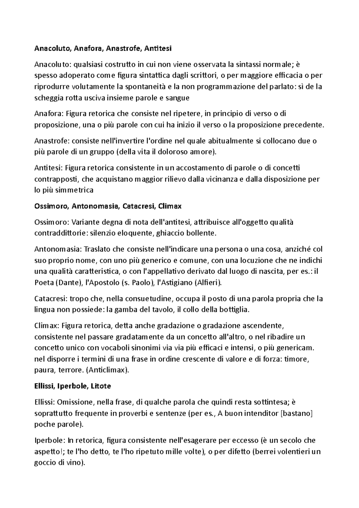 3 - divina commedia - Anacoluto, Anafora, Anastrofe, Antitesi Anacoluto ...