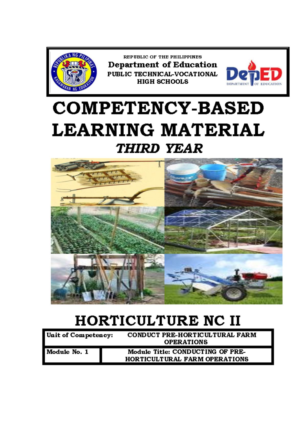 Horticultutre Y3 - COMPETENCY-BASED LEARNING MATERIAL THIRD YEAR ...