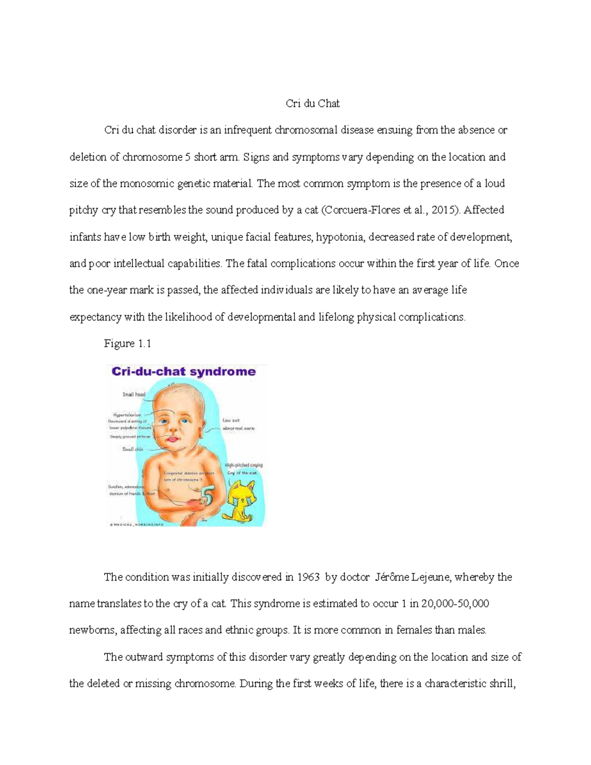 Cri Du Chat - Report on genetic disorder called Cri du Chat - Cri du ...