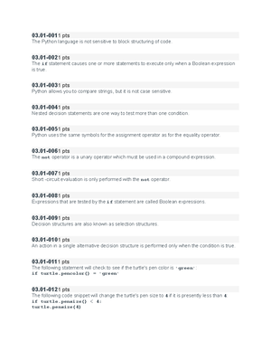 Chap 5 Study Guide - chapter 5 quiz questions - 05- Python function names follow the same rules ...