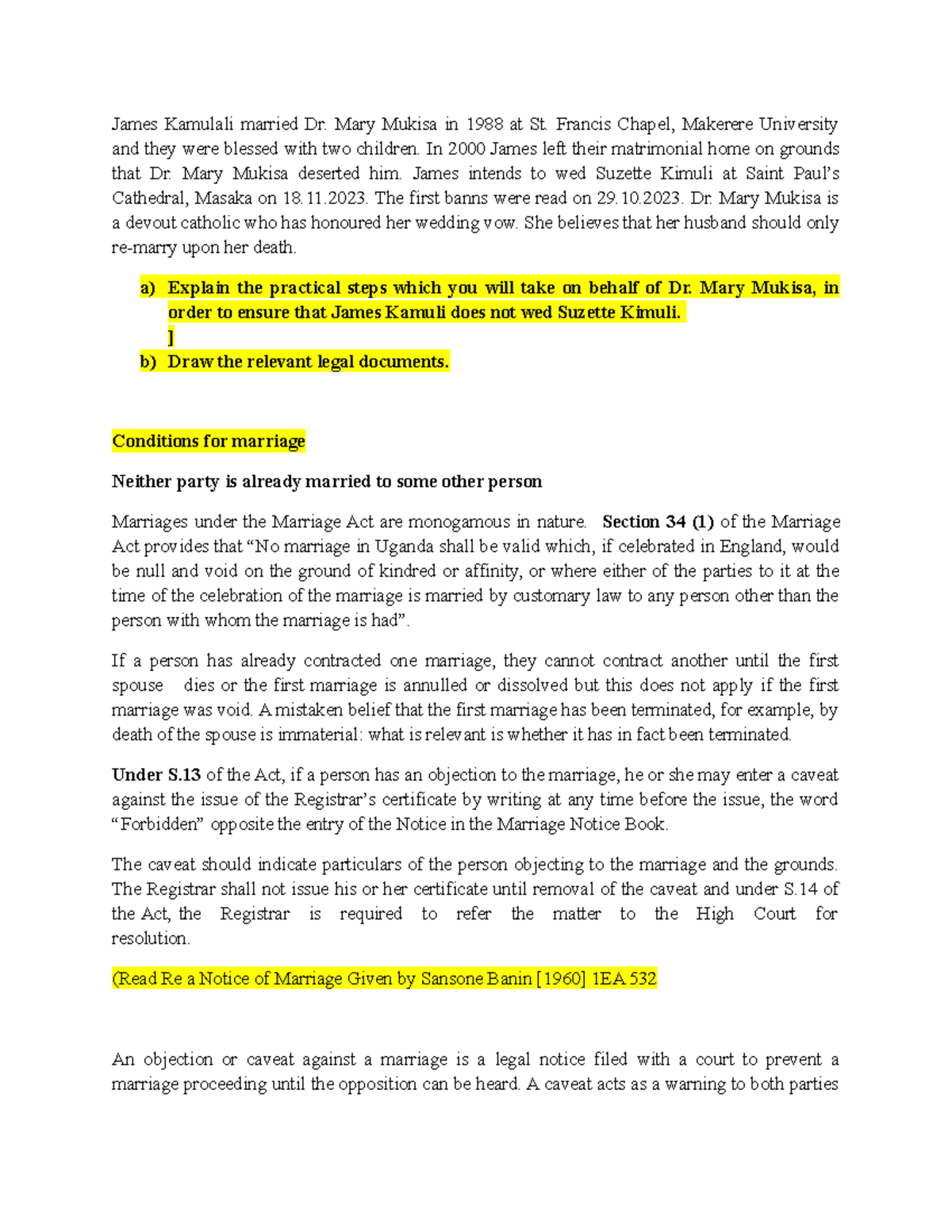 Objections to a marriage - James Kamulali married Dr. Mary Mukisa in ...