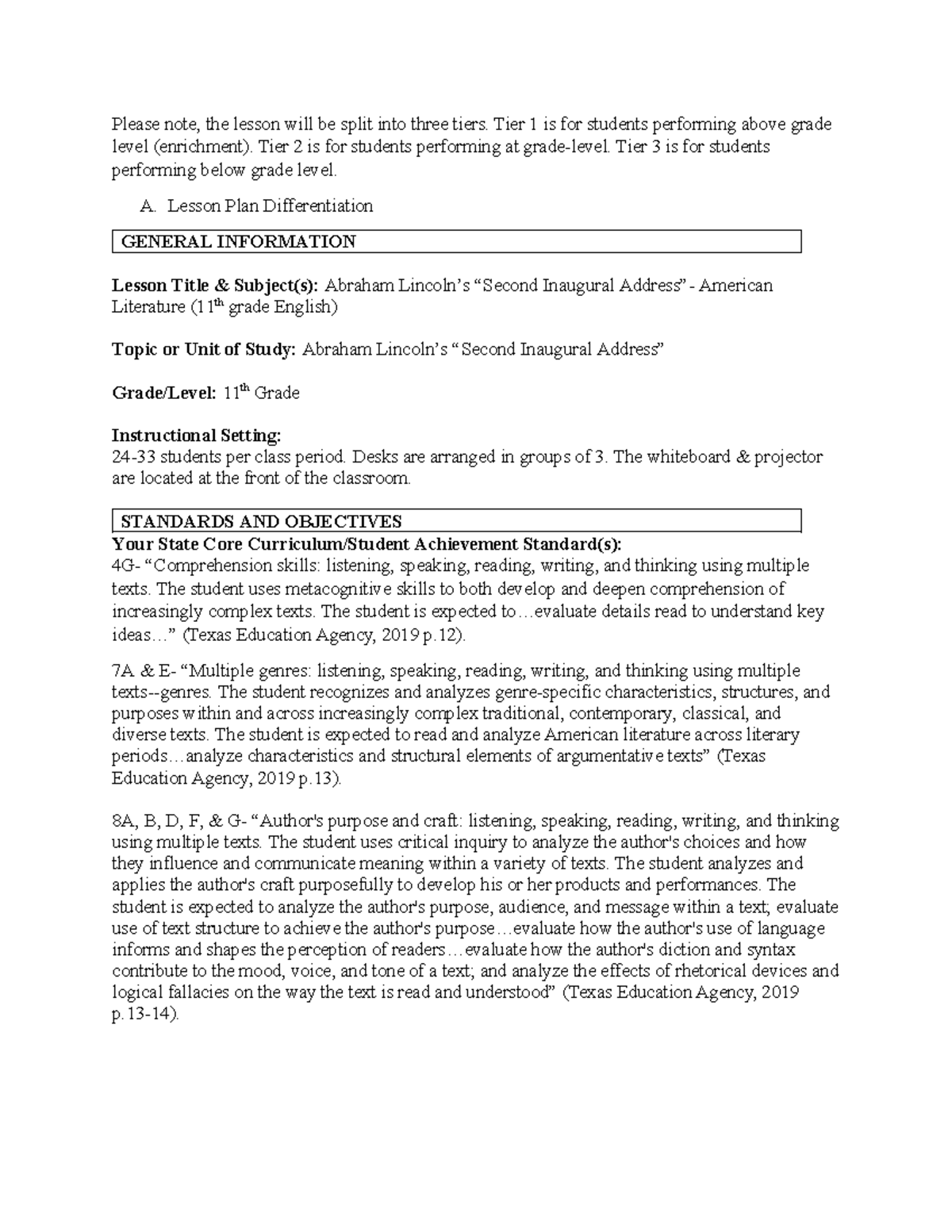 D187 ONM1 Task 3 - paper - Please note, the lesson will be split into ...