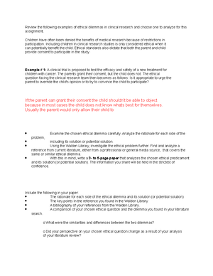 [Solved] Post a brief description of your clinical issue of interest ...