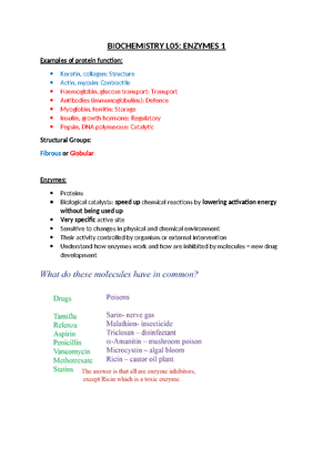 Biochemistry lectures 2-24 - Lecture 2- Proteins (Professor Jeremy ...