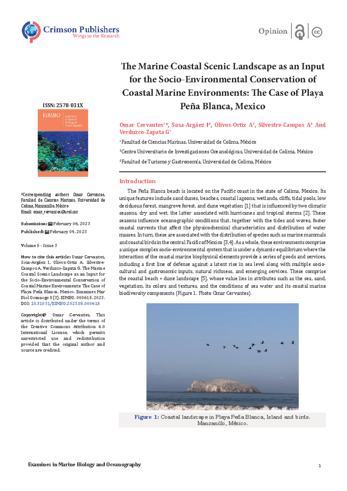 Eimbo.000615.pdf Artículo Proyecto PEÑA Blanca - The Marine Coastal Scenic Landscape as an Input ...
