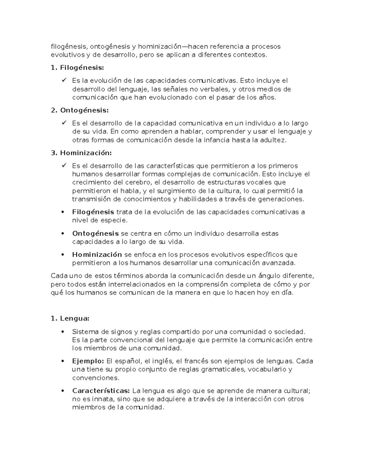 Consulta - axiomas - filogénesis, ontogénesis y hominización—hacen ...