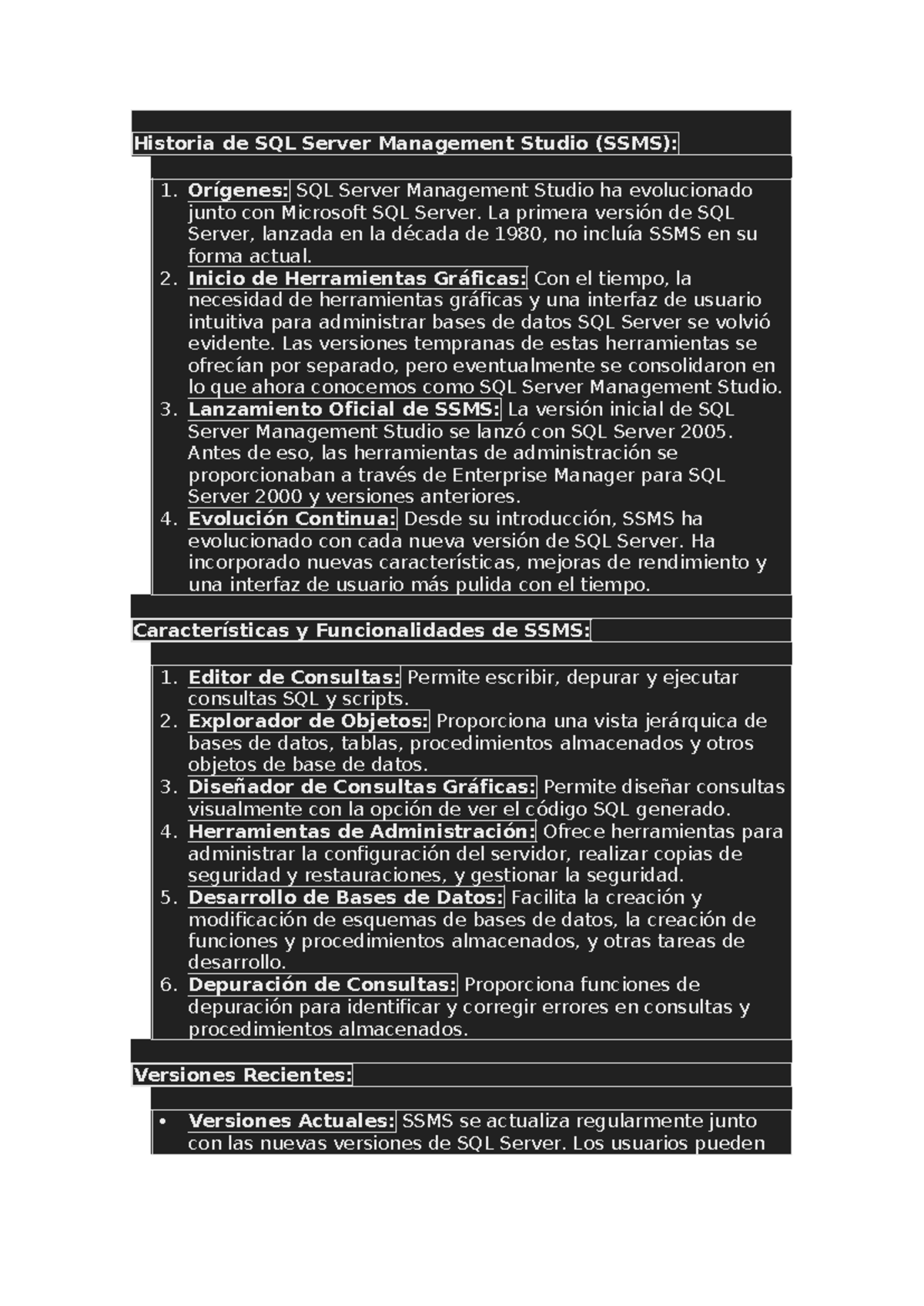 Historia de SQL Server Management Studio - Orígenes: SQL Server Management Studio ha ...