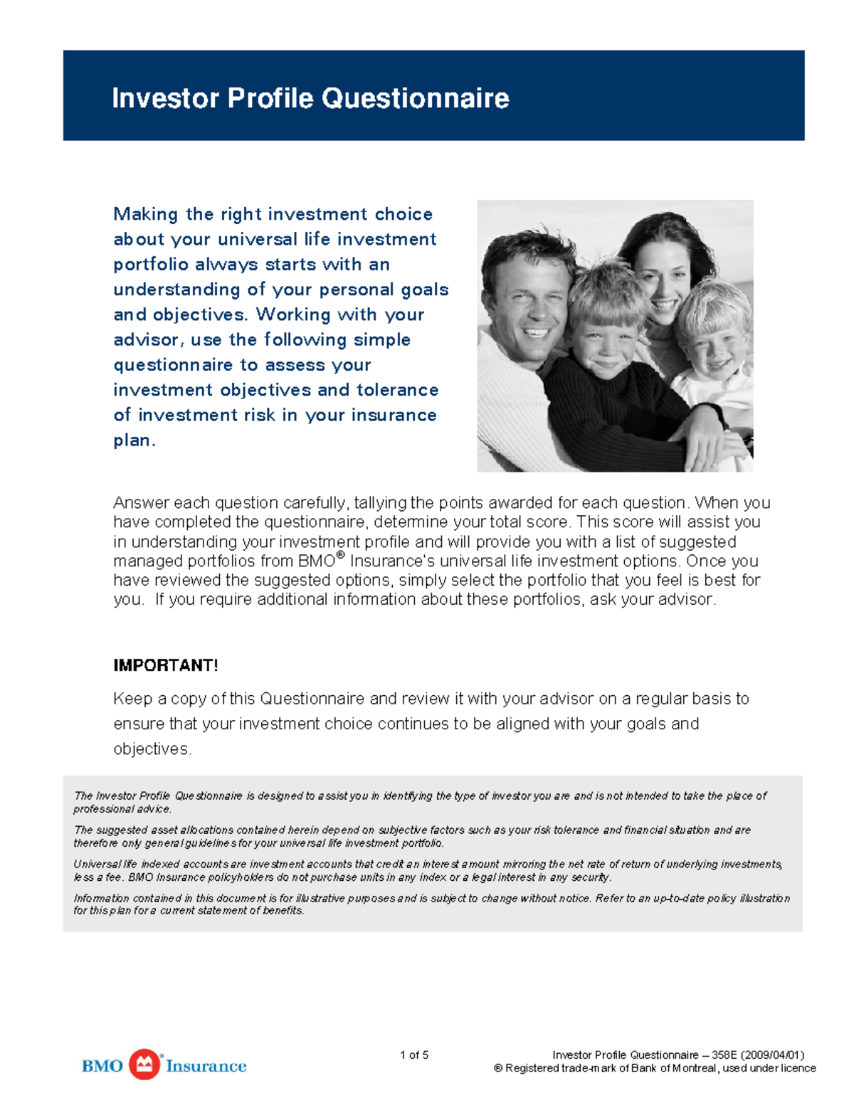 Investor Profile Questionnaire - Investor Profile Questionnaire Making ...