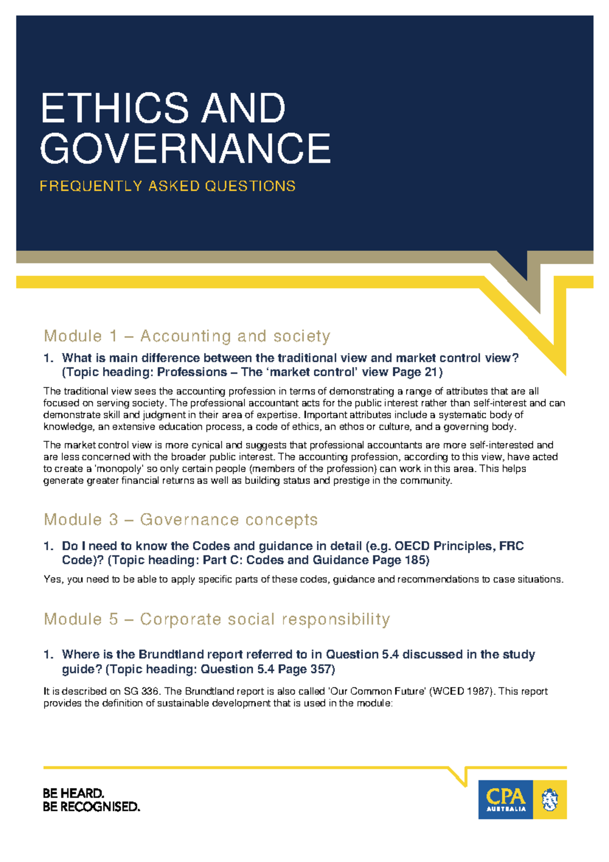 EG FAQs - faq - Module 1 – Accounting and society 1. What is main ...