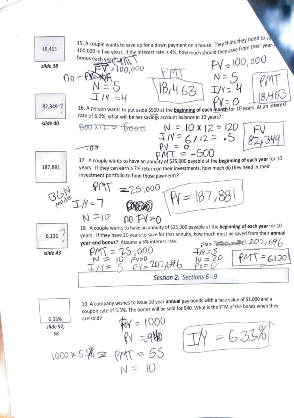 Revised calculation questions - B 15 A k t he Y need to s · co ~pl ...