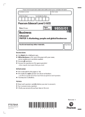 Edexcel A Level Business June 2022 Paper 3 MS - Mark Scheme (Results ...