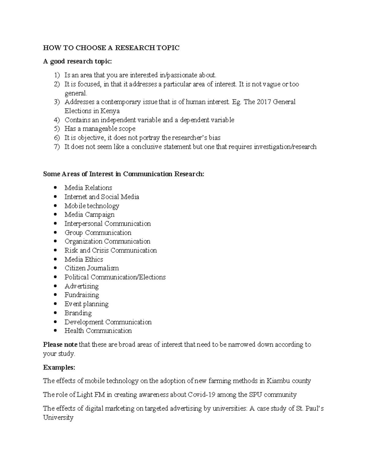 A GOOD Research Topic - HOW TO CHOOSE A RESEARCH TOPIC A good research ...