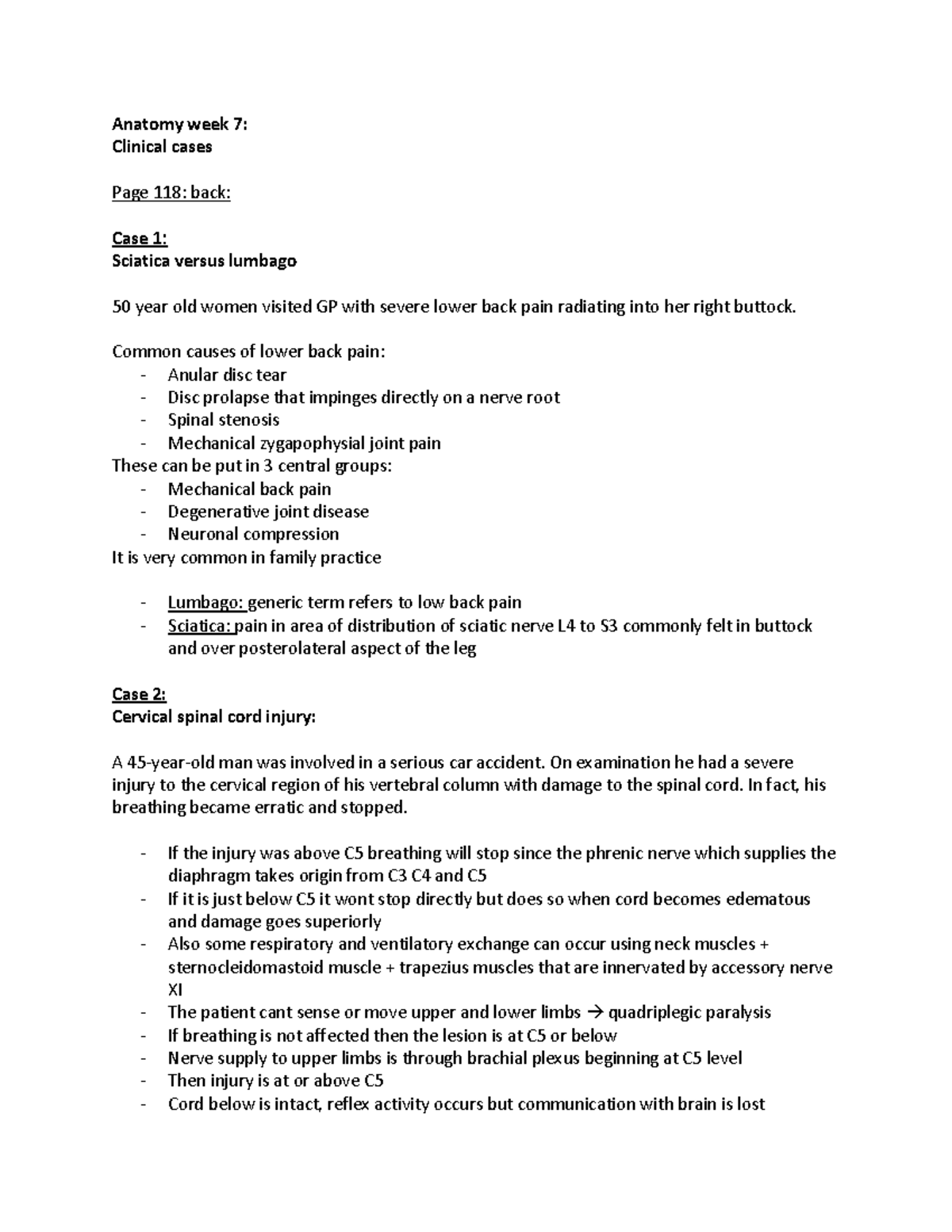 Week 7 anatomy clinical cases - Anatomy week 7: Clinical cases Page 118 ...