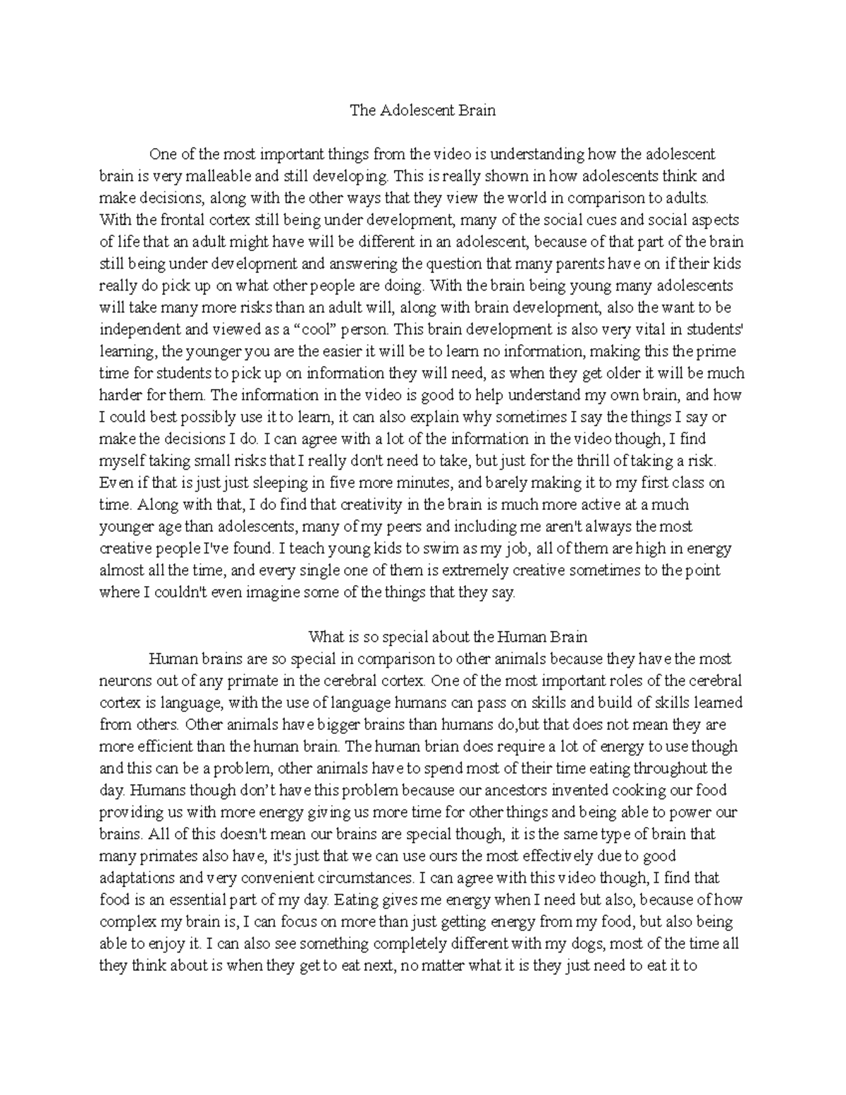 Endicott Ted Talks - Brain learn - The Adolescent Brain One of the most ...