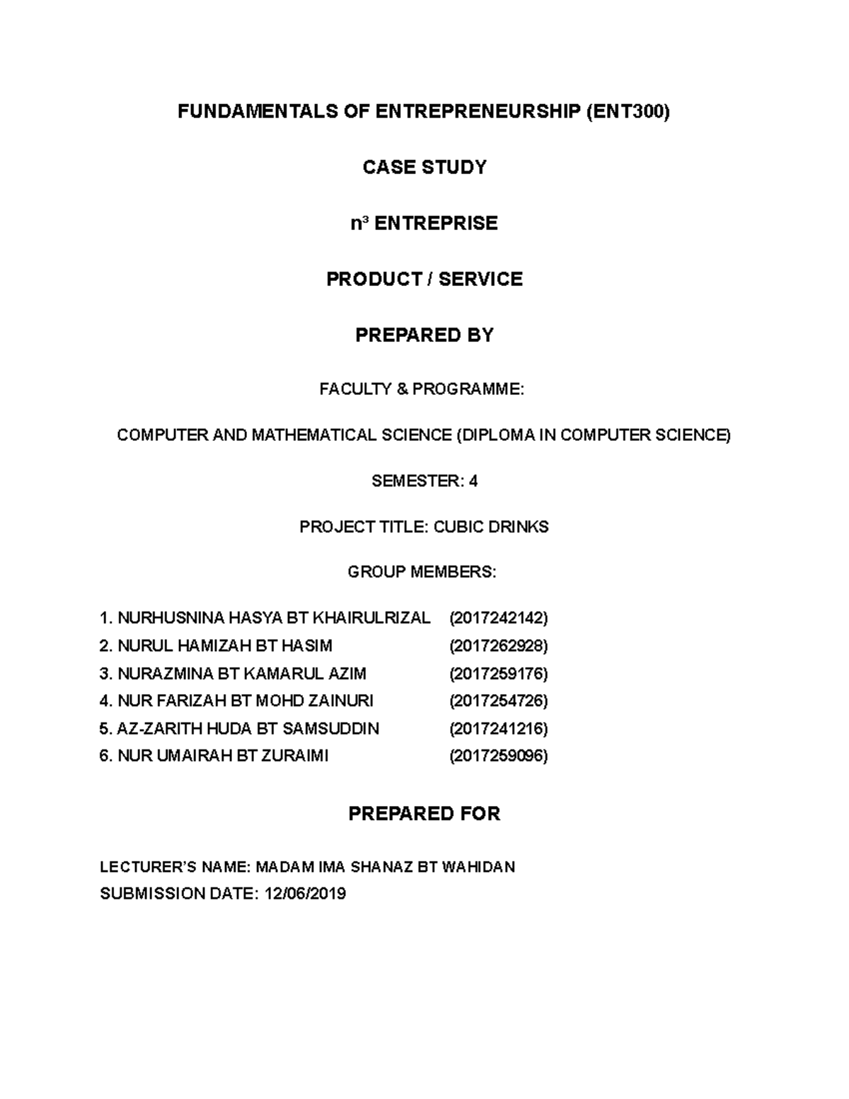 Case Study Coolblog ENT300 - FUNDAMENTALS OF ENTREPRENEURSHIP (ENT300 ...