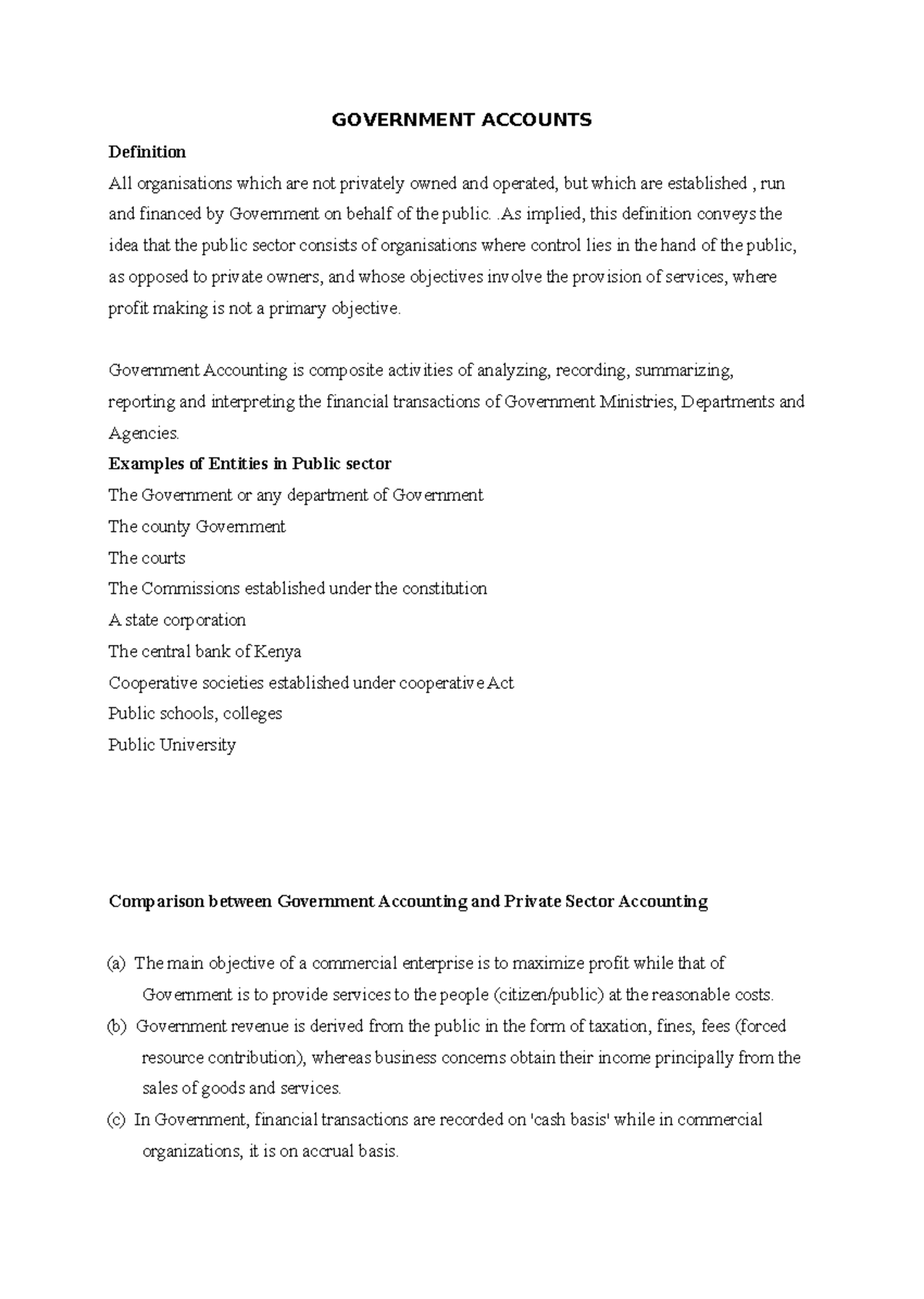 Tgovernment accounts 2 - GOVERNMENT ACCOUNTS Definition All ...
